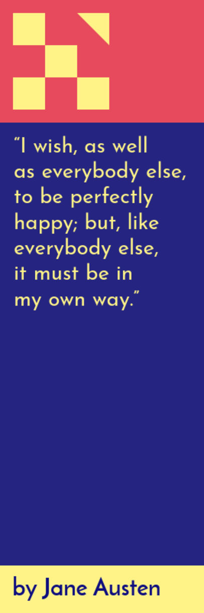 Placeit - Jane Austen Bookmark Design Template With a Typographic Aesthetic
