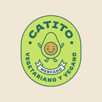Placeit - Online Logo Generator with a Cute Avocado for a Vegan Market