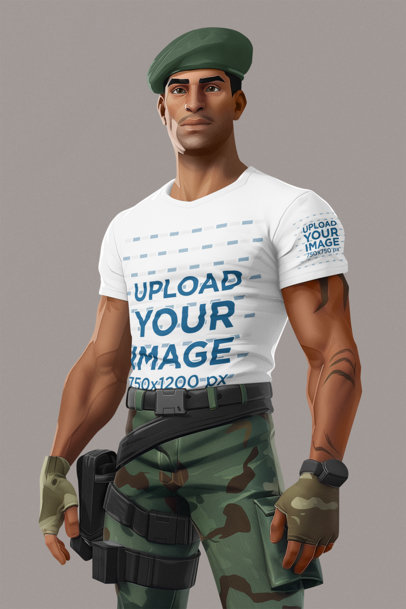 Placeit - Fortnite-Inspired Mockup of a Man Wearing a T-Shirt and a ...
