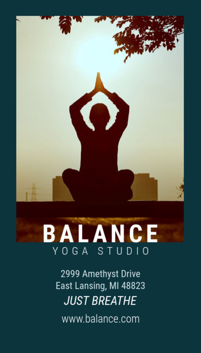Placeit - Vertical Business Card Template for Yoga Classes