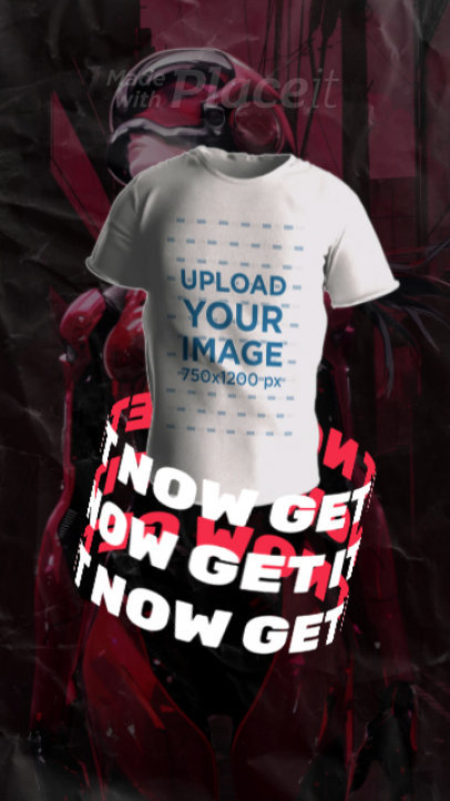 Placeit - Urban-Styled Video Featuring a 3D Animated Round-Neck T-Shirt