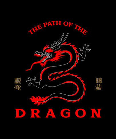 Placeit - T-Shirt Design Maker Featuring an Illustrated Chinese Dragon ...