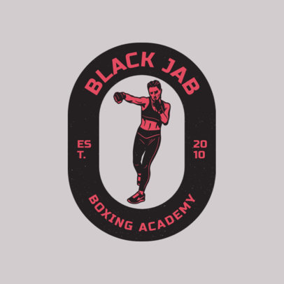 Placeit - Logo Template for a Boxing Academy with a Female Boxer Graphic