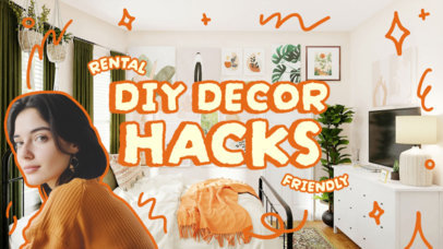 Placeit - YouTube Thumbnail Template for a DIY Home Decor Hacks Vlog