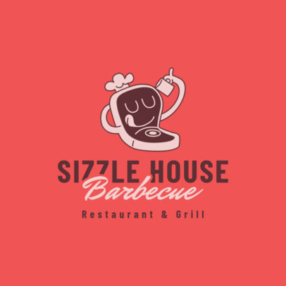 Placeit - Restaurant and Grill Logo Generator with a Funny Steak Cartoon