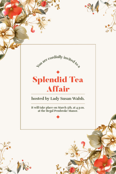 Placeit - Regency Era-Themed Invitation Generator for a Tea Affair ...