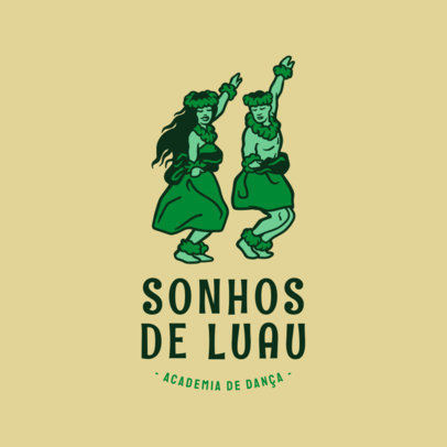 Placeit - Hawaiian Dance Academy Logo Generator with Illustrated Dancers