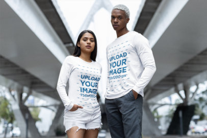 Placeit - Mockup of a Man and a Woman Wearing Matching Bella Canvas ...