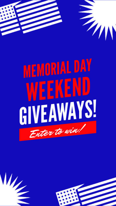 Placeit - Instagram Story Generator for a Memorial Day Weekend Giveaway Ad