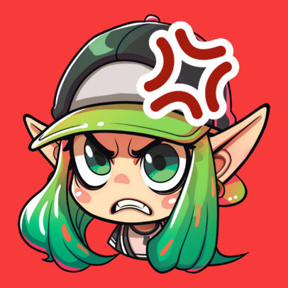 Placeit - Twitch Emote Creator Featuring an Ink War Game-Inspired Elf ...