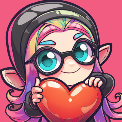 Placeit - Twitch Emote Template With a Cute Elf Inspired by an Ink War Game