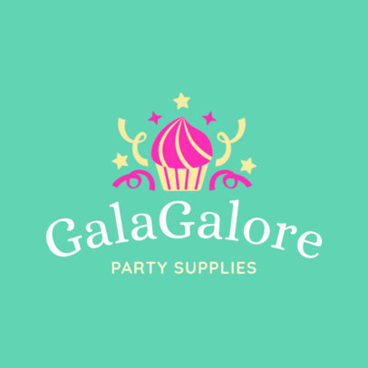 Placeit - Party Store Logo Generator Featuring a Festive Cupcake Graphic