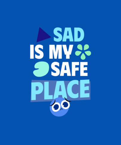 Placeit - T-Shirt Design Template Featuring a Sad-Themed Graphic ...