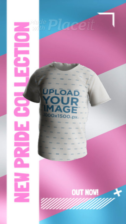 Placeit - Sublimated 3D T-Shirt Video for a Pride Collection Ad
