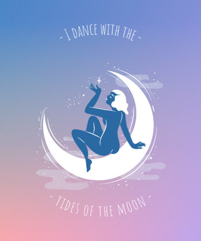 Placeit - T-Shirt Design Template with Moon Graphics