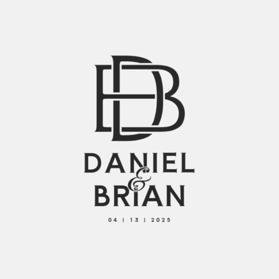 Placeit - Logo Maker Featuring a Monogram Style for a Wedding Event