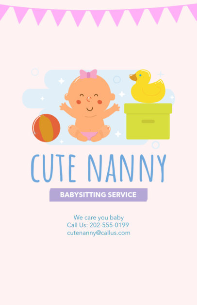 Placeit - Flyer Maker for Nannies with Illustrations