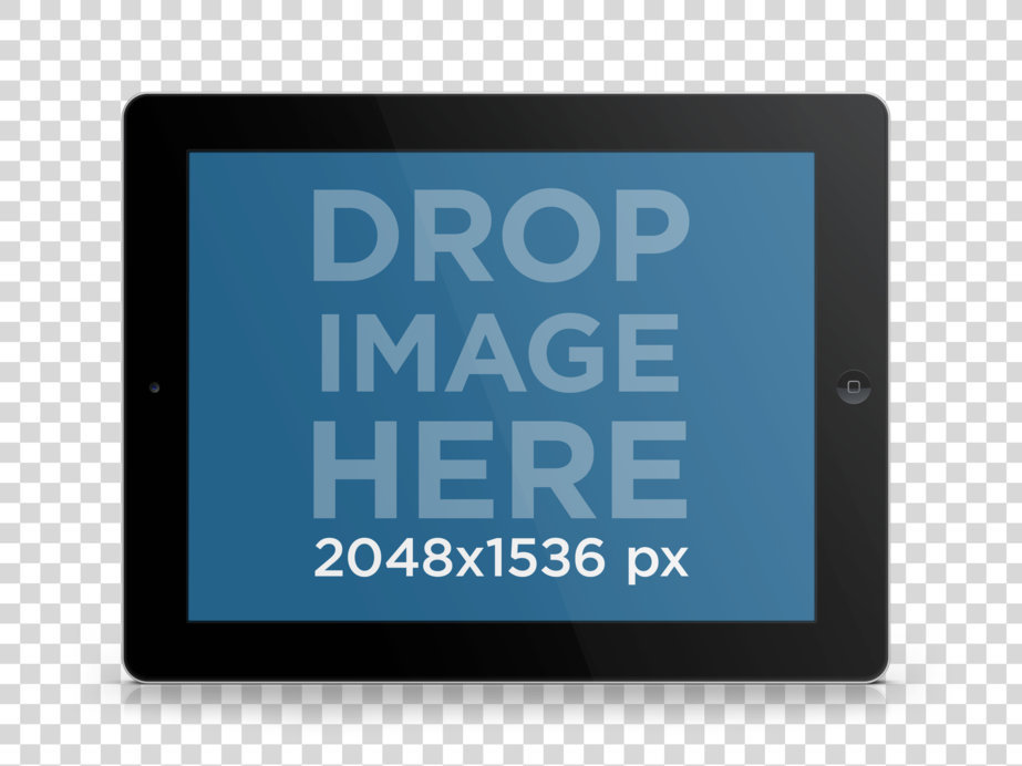 Placeit - Tablet Mockup of Black iPad in Landscape Position Over Clear ...