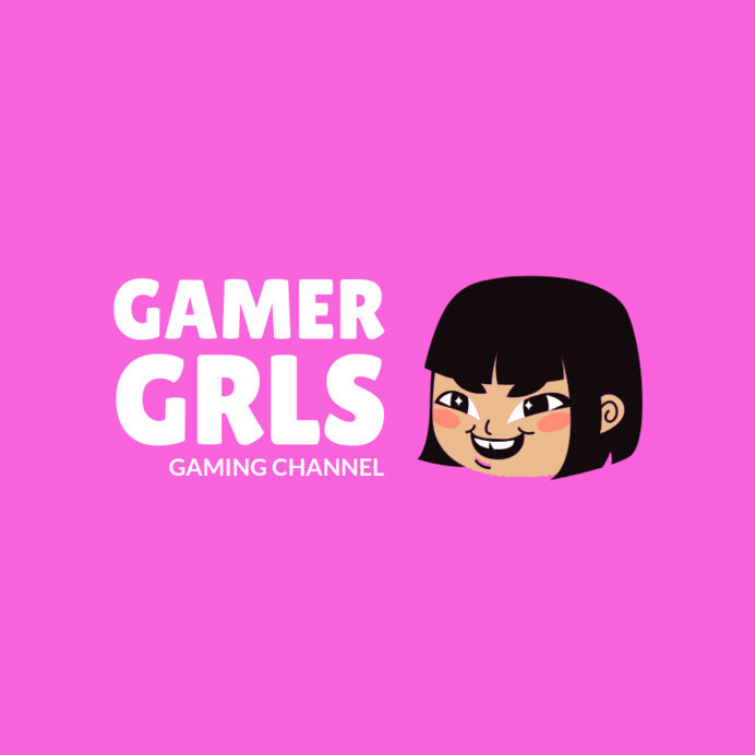 Placeit - Gaming Channel Logo Creator with a Female Cartoon