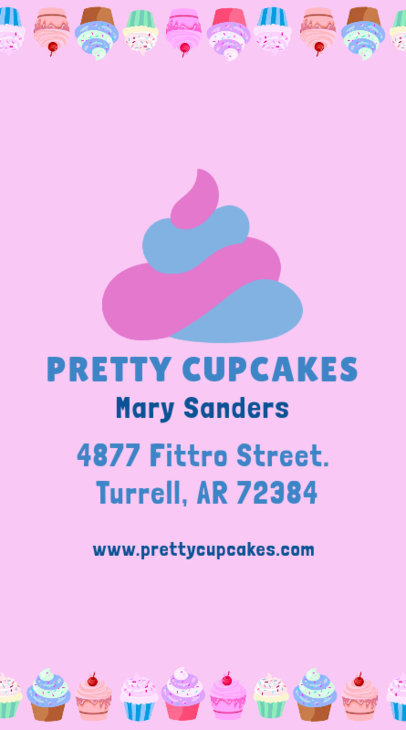 Placeit - Pretty Cupcake Store Business Card Template