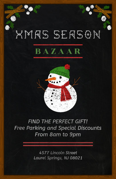Placeit - Christmas Bazaar Flyer Template with Blackboard Design