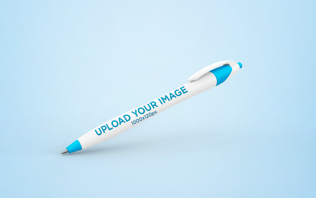 Placeit - Mockup of a Tilted Pen Floating Over Background