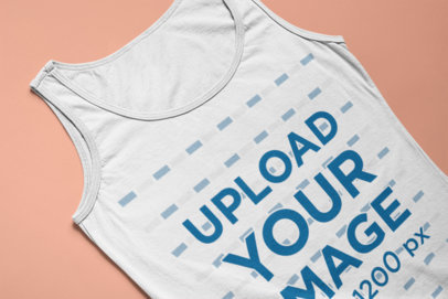 Placeit - Tank Top Mockup Lying on a Flat Surface