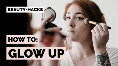 Placeit - Minimalistic YouTube Thumbnail Maker for a Beauty Hacks Vlog