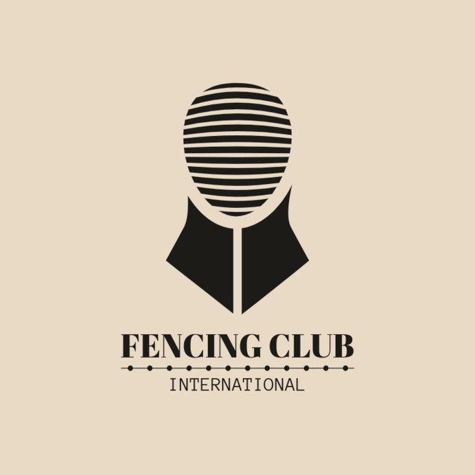 Placeit - Fencing Logo Design Template with Fencing Mask Graphics