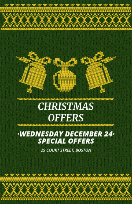 Placeit - Cute Holiday Flyer Maker for Christmas Offers with Knit Graphics