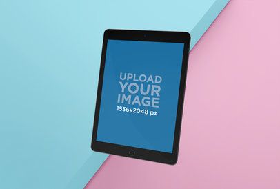 Placeit - Mockup of an iPad Air 2 Floating Over a Surface with Two ...