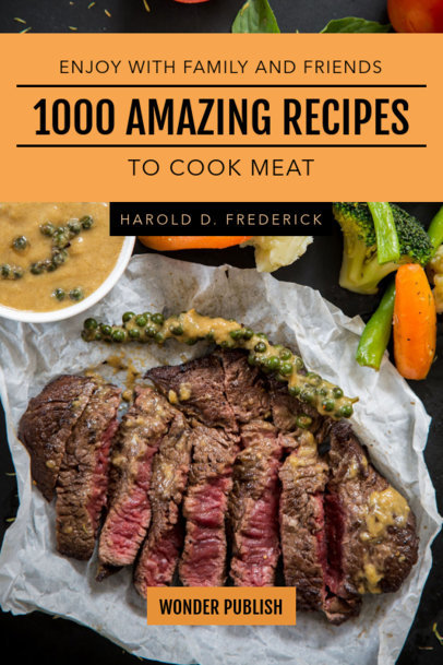 Placeit - Book Cover Maker for a Meat Recipes Book