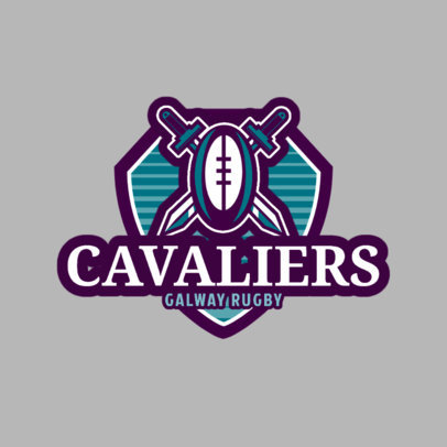 Placeit - Sports Logo Maker Featuring a Rugby Ball