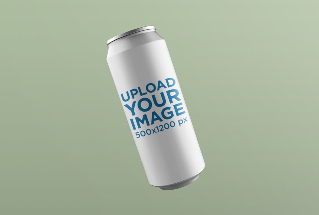 Placeit - Can Mockup Floating Against a Solid Background