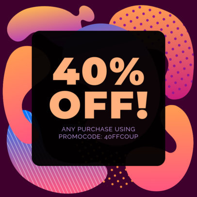 Placeit - Discount Coupon Template with Chromatic Design