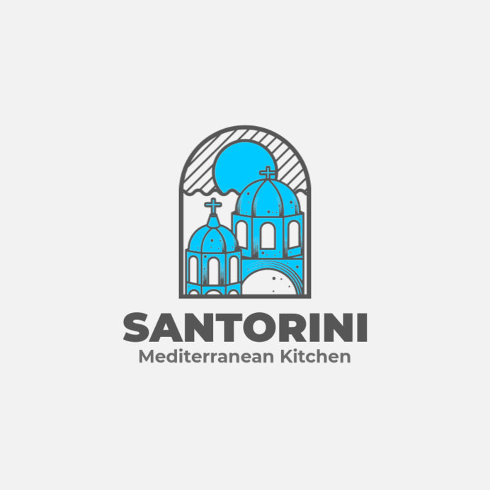 Placeit - Mediterranean Kitchen Logo Template with a City Landscape ...