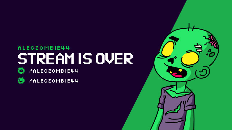Placeit - Twitch Stream Ended Overlay Maker with a Funny Zombie Clipart