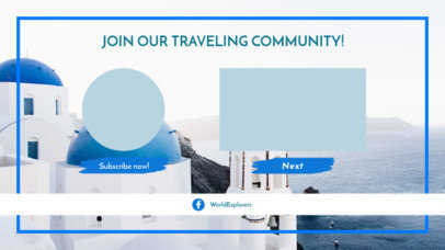 Placeit - YouTube End Card Template for a Traveling Channel
