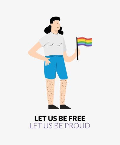 Placeit - Illustrated Pride T-Shirt Design Template