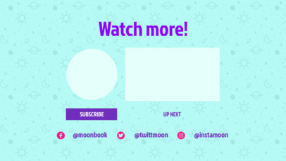 Placeit - YouTube End Screen Template with Fun Space Doodles