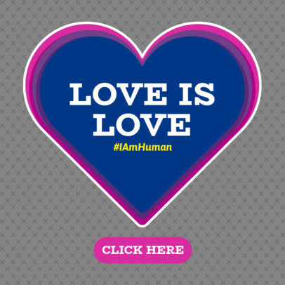 Placeit - Love Is Love Ad Banner Template with a Heart Clipart