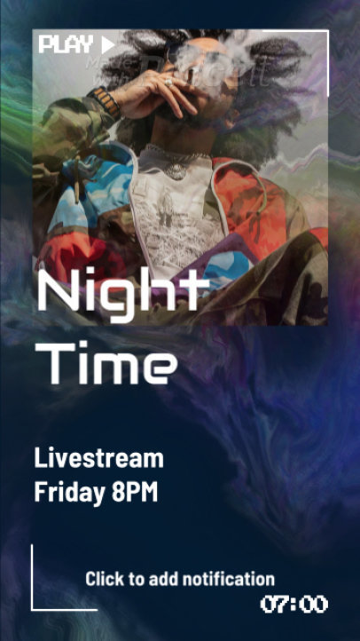 Placeit - Instagram Story Video Maker to Announce a Night-Time Livestream