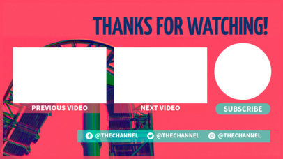Placeit - YouTube End Card Template Featuring a Rollercoaster in the ...