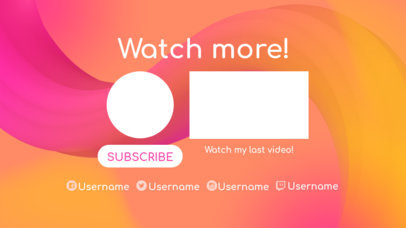 Placeit - Youtube End Card Template with Curved Lines