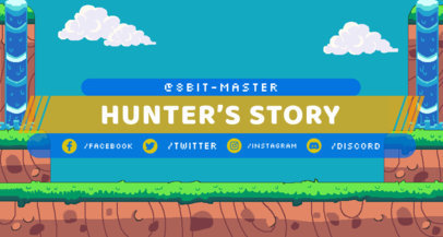 Placeit - Twitch Banner Maker Featuring an 8-Bit Background