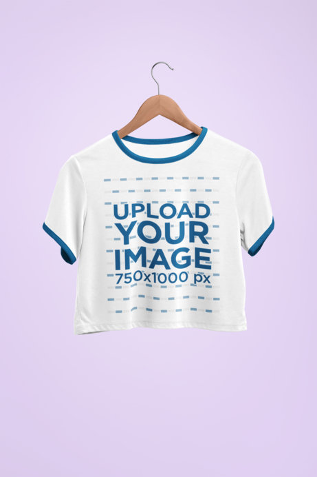Placeit - Mockup of a Crop Top Ringer T-Shirt