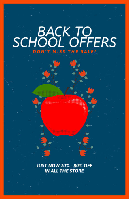 Placeit - Back to School Flyer Template Featuring an Apple