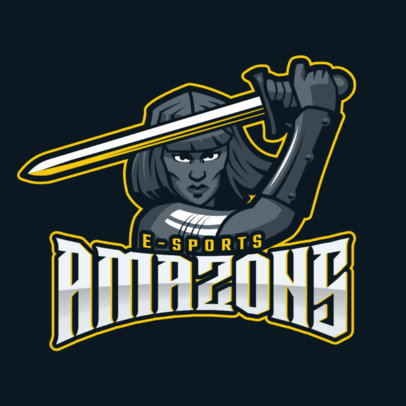 Placeit - eSports Logo Maker with a Female Warrior Illustration