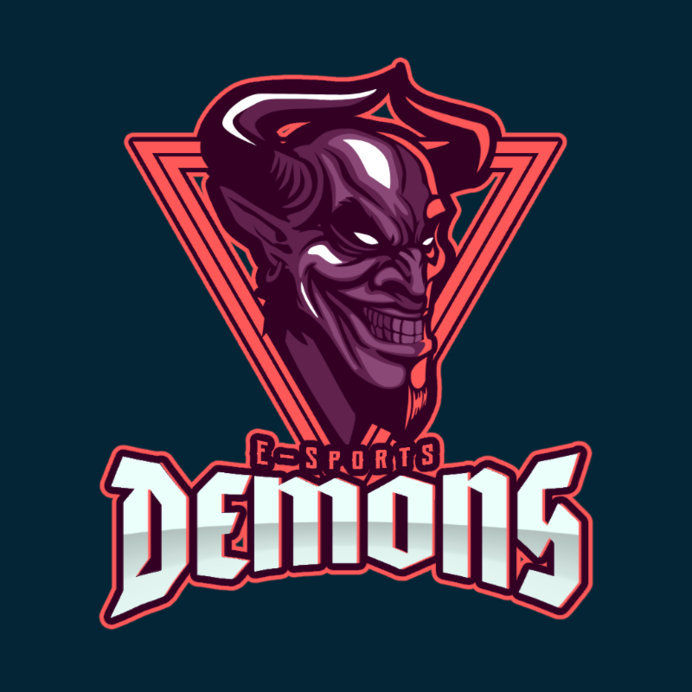 Placeit - eSports Logo Template Featuring a Creepy Smiling Demon