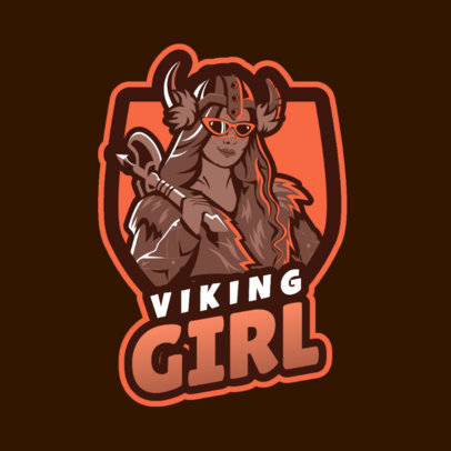 Placeit - Gaming Logo Template with a Viking Girl Character